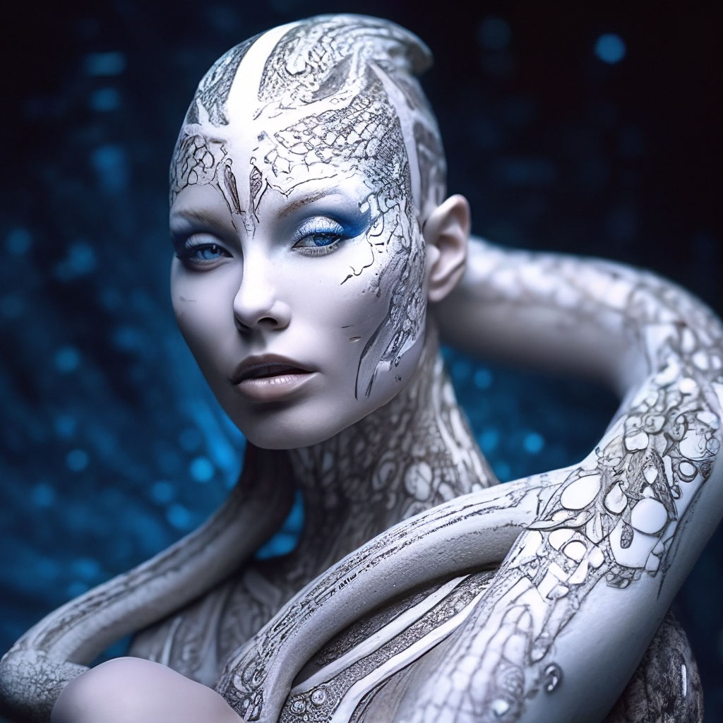 "Depict a humanoid mutant biomorphic humanoid, studio light ...
