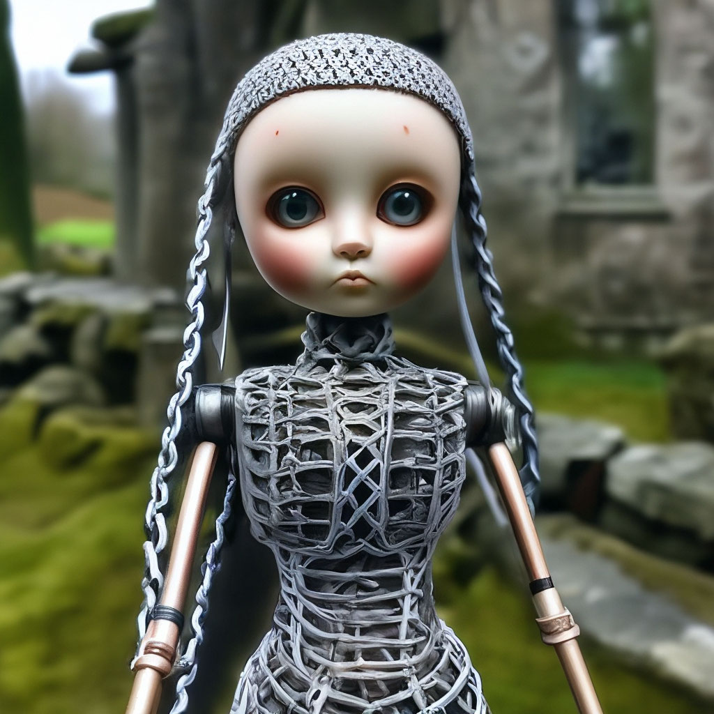 "A Scottish doll is coming to meet me, a skeleton made of steel wire ...