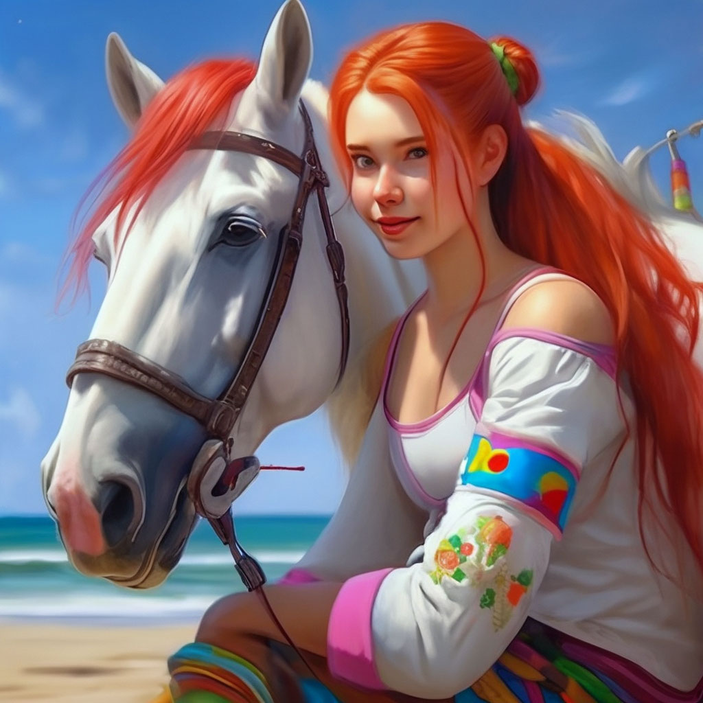 "Scoundrel kasavchek prankster a red-haired girl with pigtails in ...