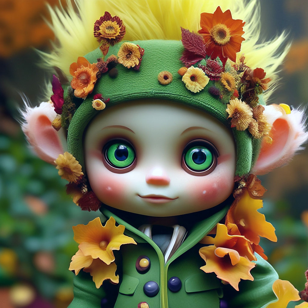"Autumn troll. Fluffy. Cute. Photorealism. Aesthetically pleasing. Big ...