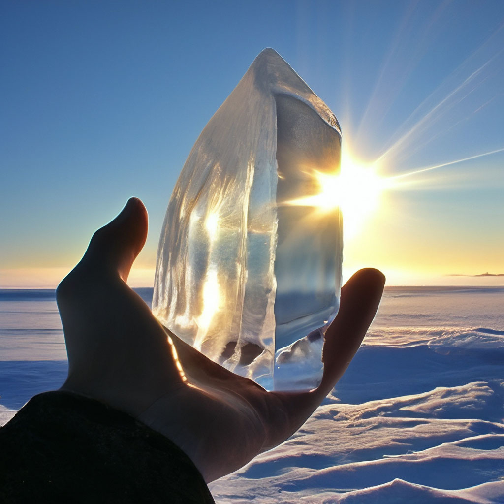 "Cold the far north, in the hand of the prism of ice, refraction of the ...