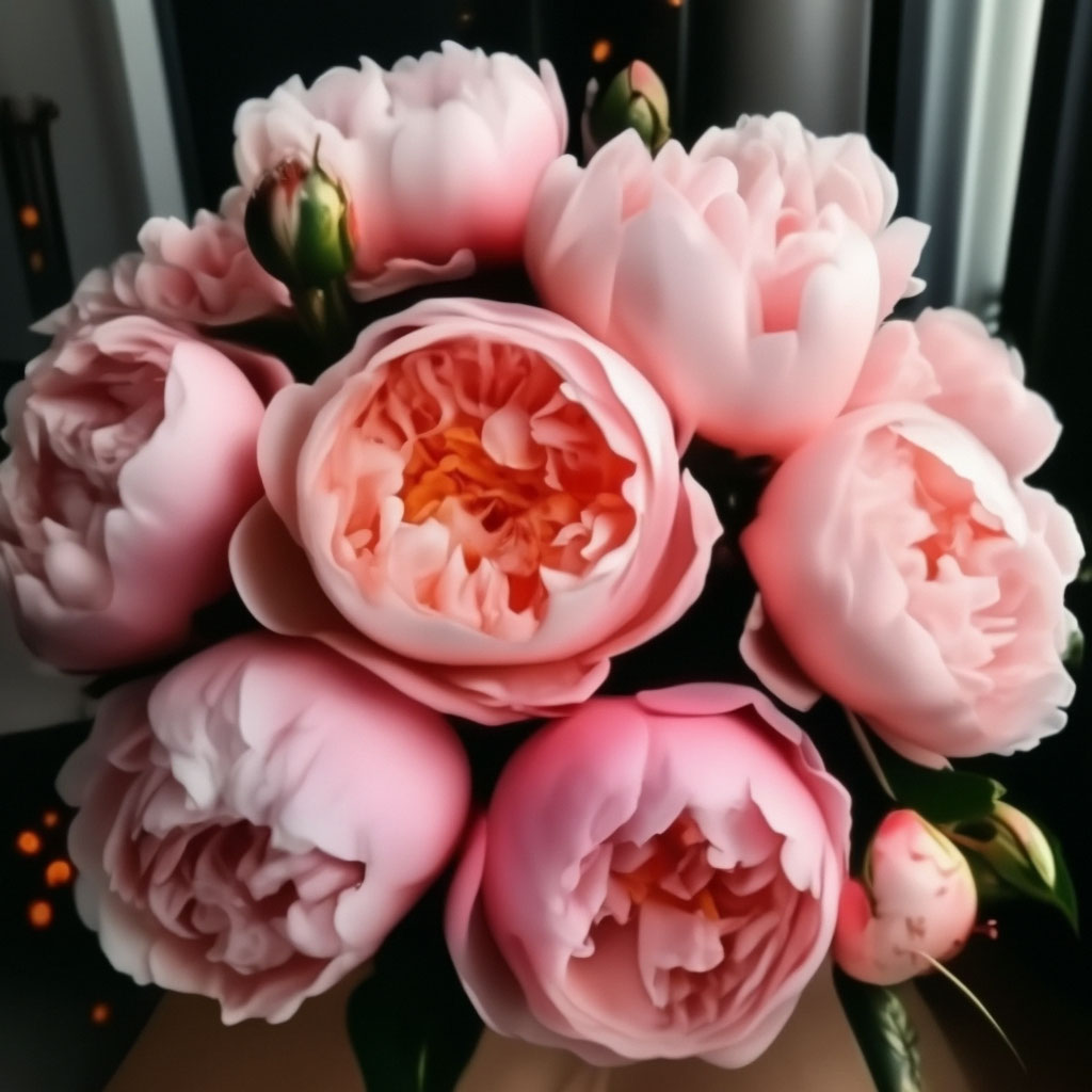 "Ann🦋 beautiful flowers, roses, peonies, bouquet, sun, sparks" — image ...