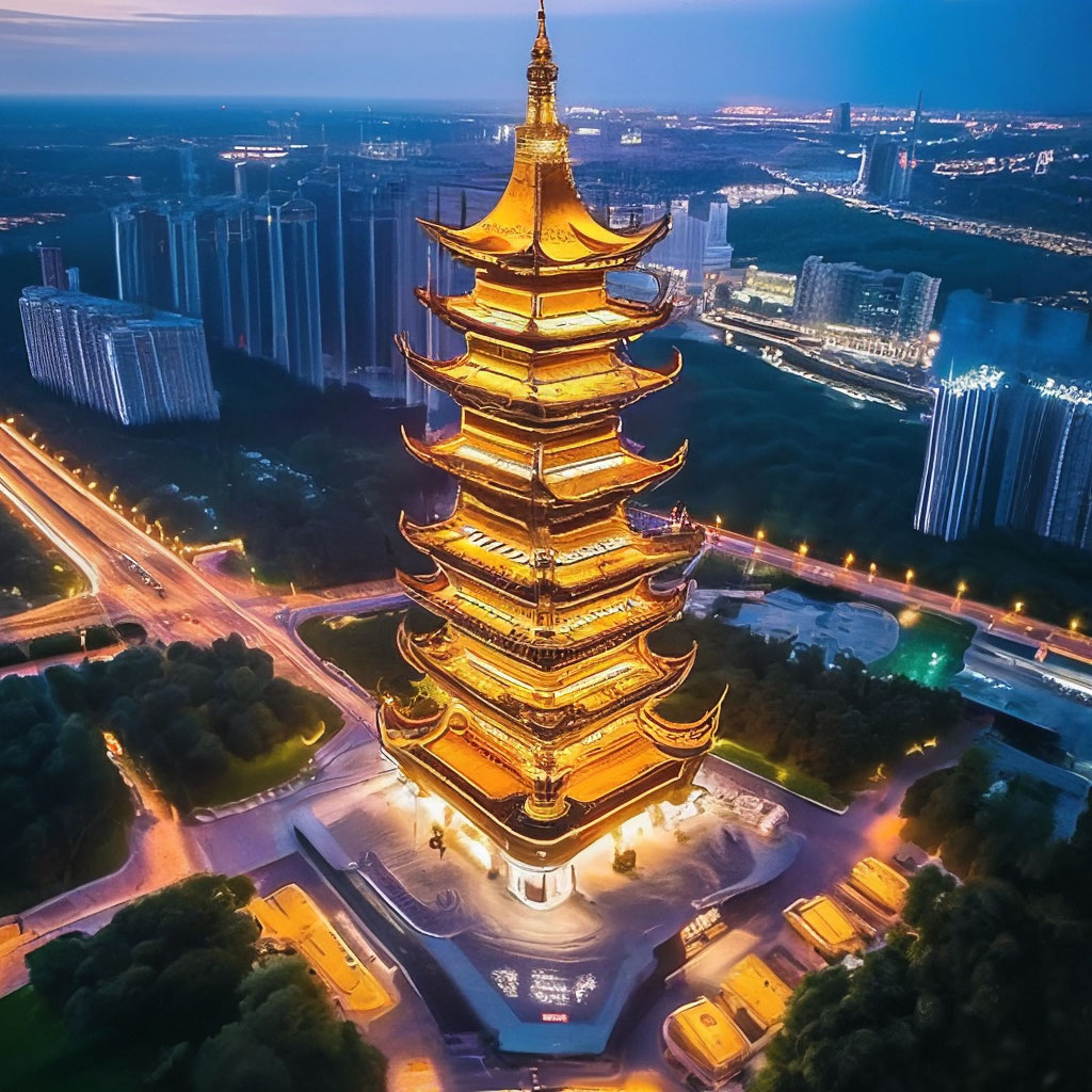 "The Chinese Tower, one of the most famous skyscrapers, translates into ...