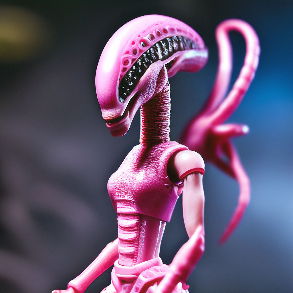 "Xenomorph + Barbie =" — image created in Shedevrum