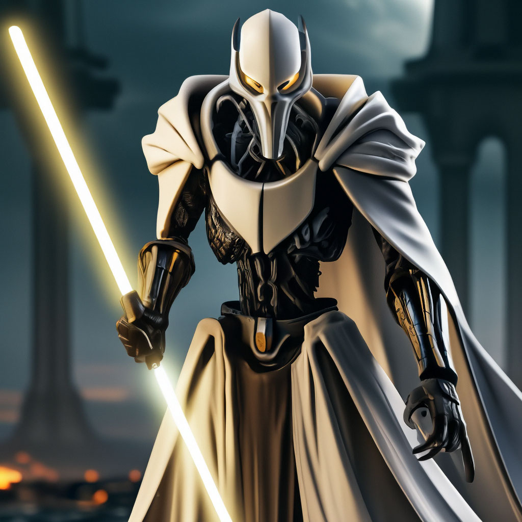 "Universe Star Wars General Grievous in a tattered white cloth robe ...