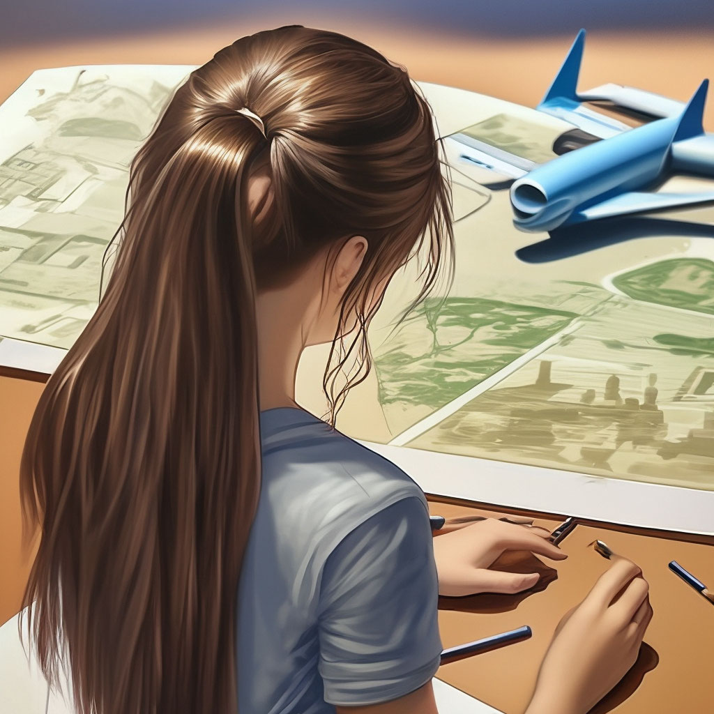 "GIS, geodesy , girl with straight brown hair, maps, airfield" — image ...