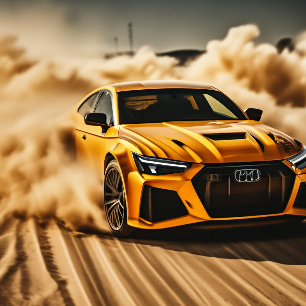 "Sand Drift 🏎🌵 Orange, yellow, light brown, dust cloud from wheels, 4k ...