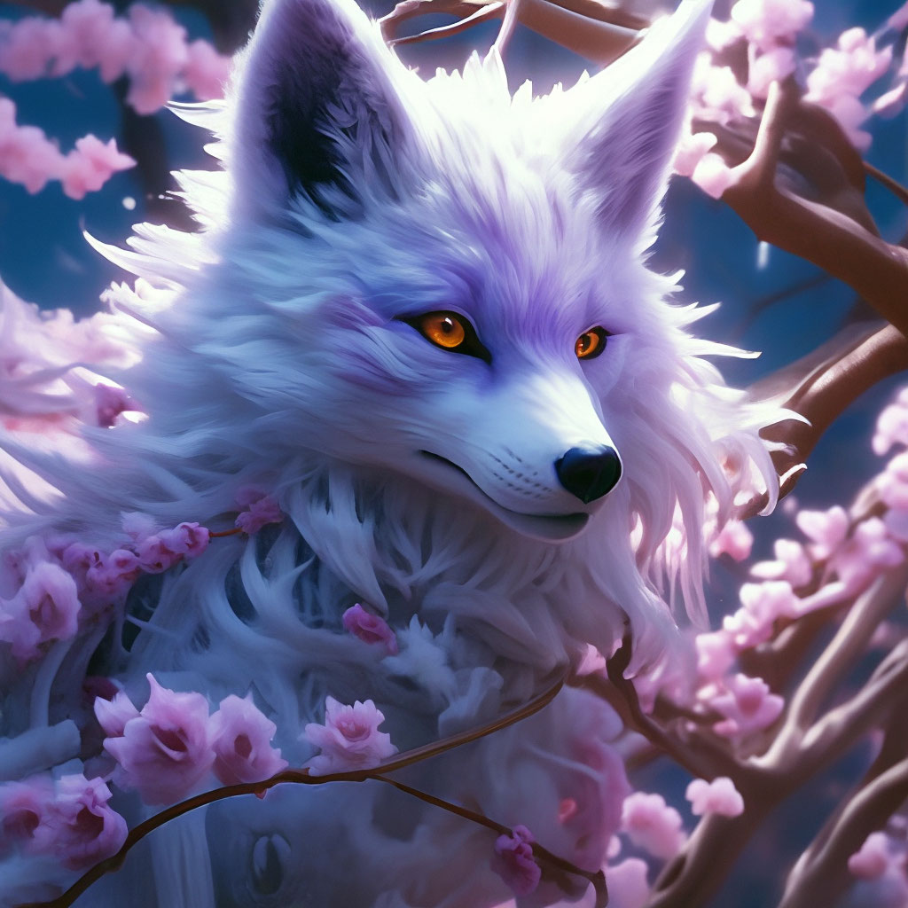 "Hyperrealism, overdetalization, 32k, super-fluffy alien wolf-fox ...