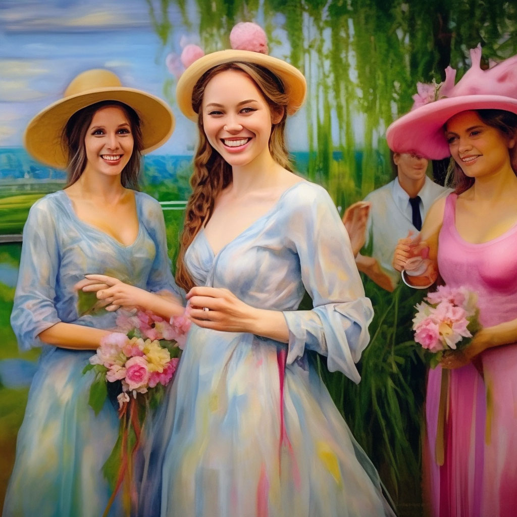 "A bachelorette party in the style of the artist Monet highest quality ...