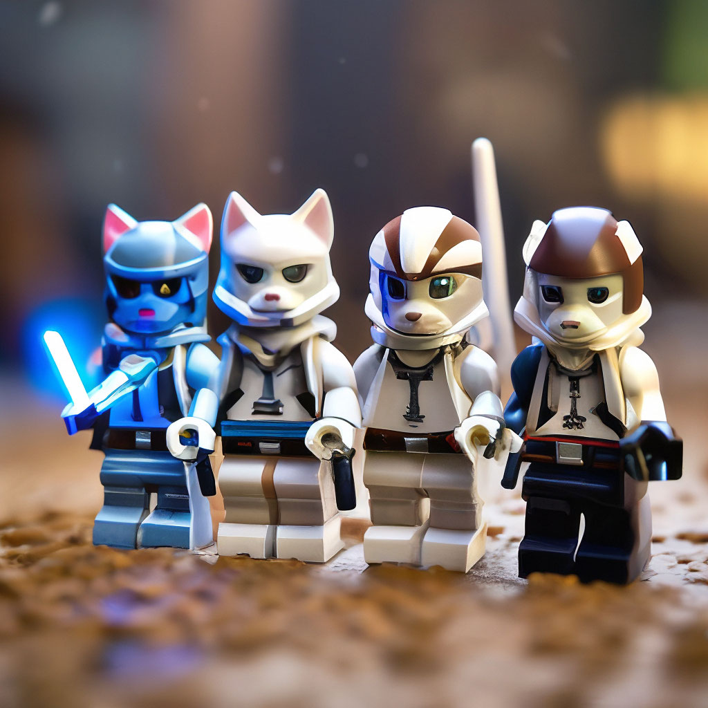"Star Wars heroes in the form of cute cats in lego format" — image ...
