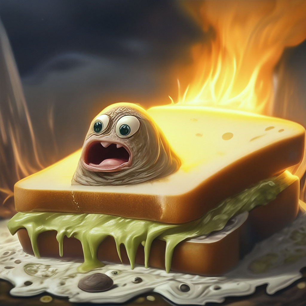 "Caricature. a poop sandwich. there's a turd on a piece of bread. the ...