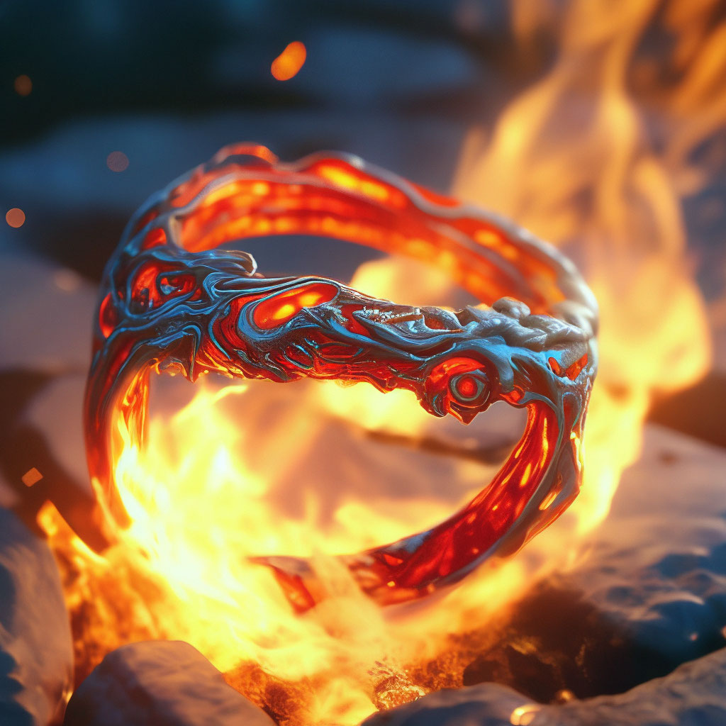 "The ring of the element of fire" — image created in Shedevrum