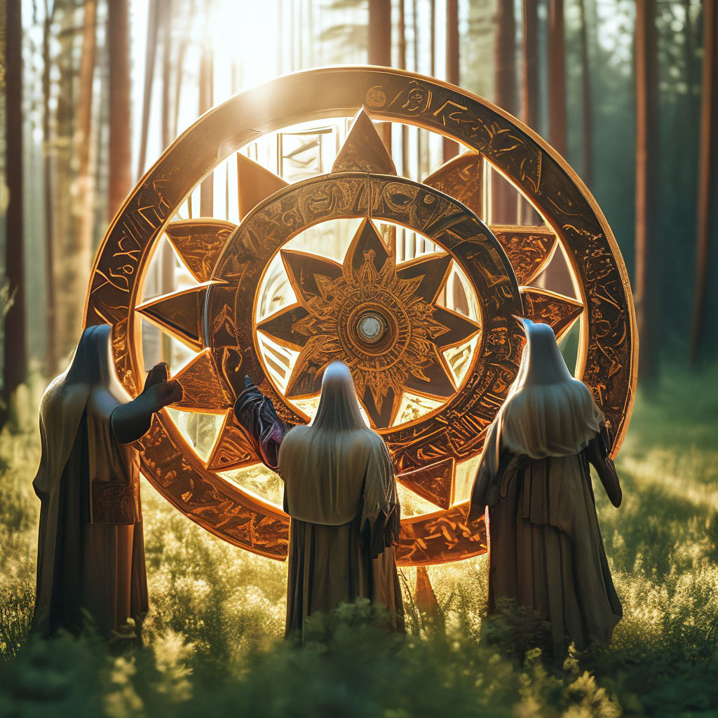 "Heliars symbol. Druids and Magi, a huge circle of the sun in a ...