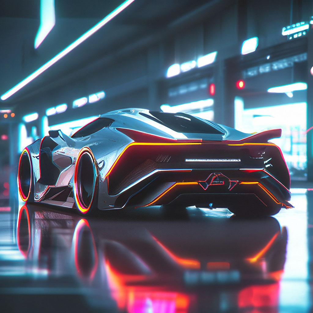 "Super detailed cyberpunk car, dim lighting, 4k, realistic, futuristic ...