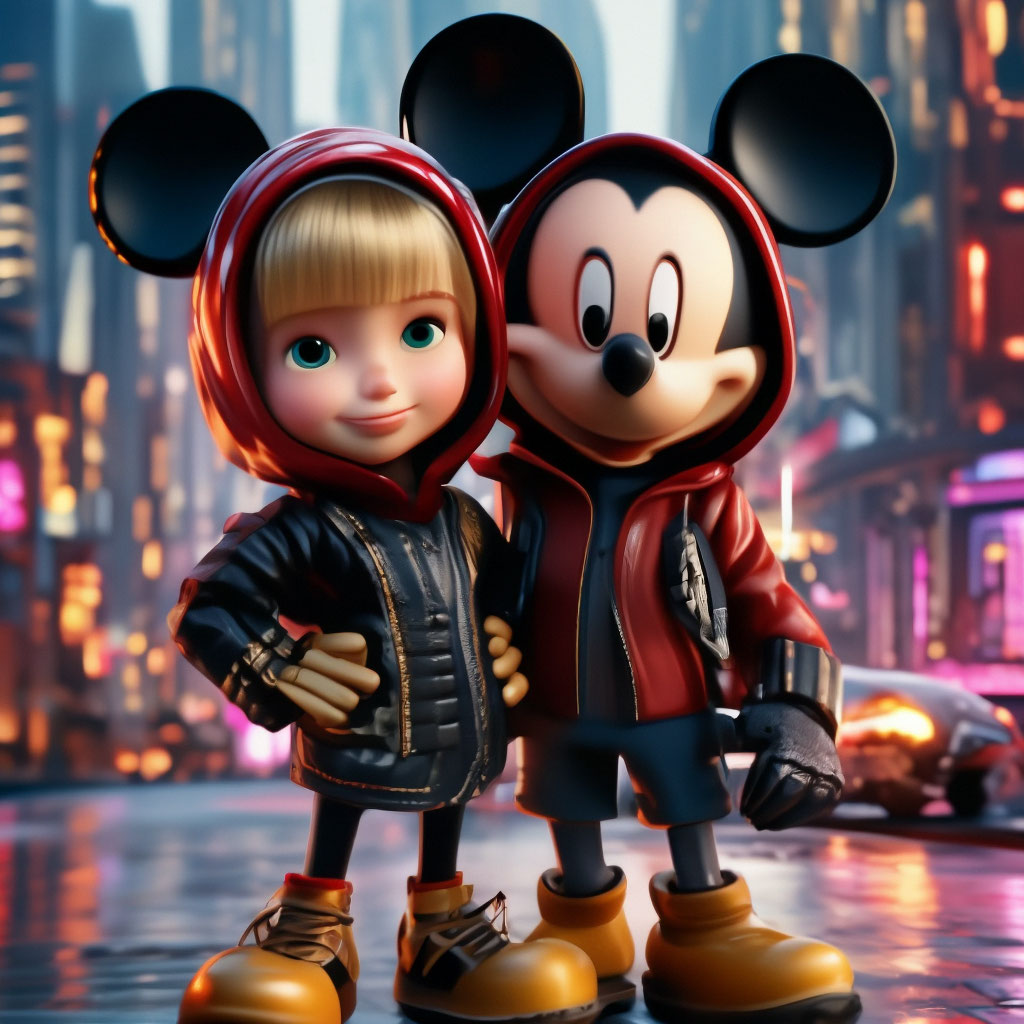 "Mickey mouse with Masha" — image created in Shedevrum