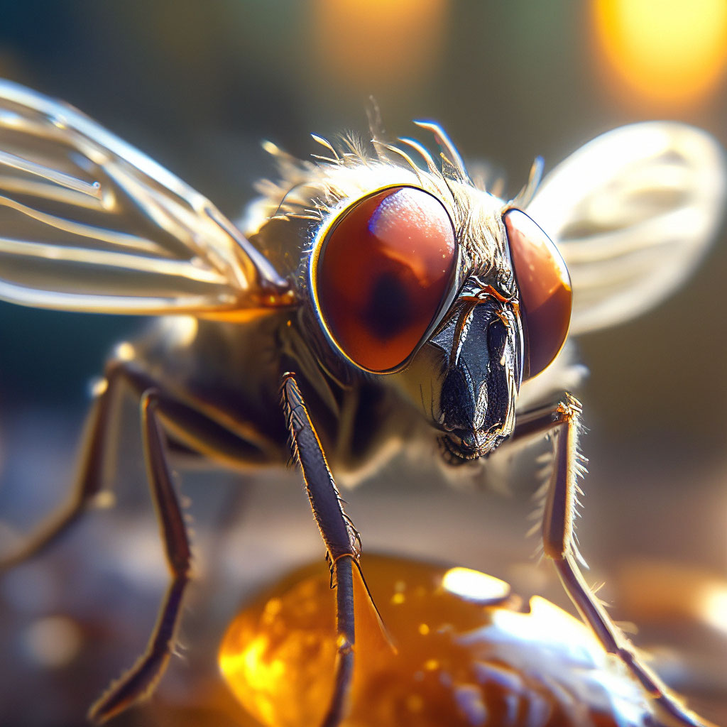 "The fly is kind. An unusually cute and fluffy kind fly with huge shiny ...