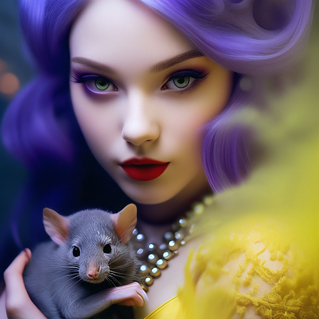 "A beautiful girl, big beautiful yellow eyes with a vertical pupil ...