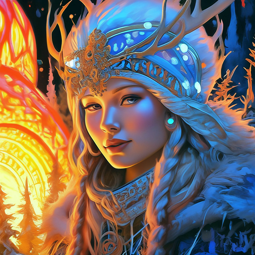 "Sami fairy tale and Sami sun fabulous atmosphere, detailed drawing ...