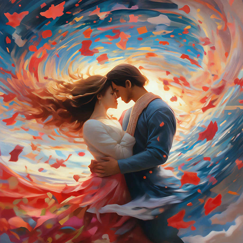 "Whirlwind of love" — image created in Shedevrum