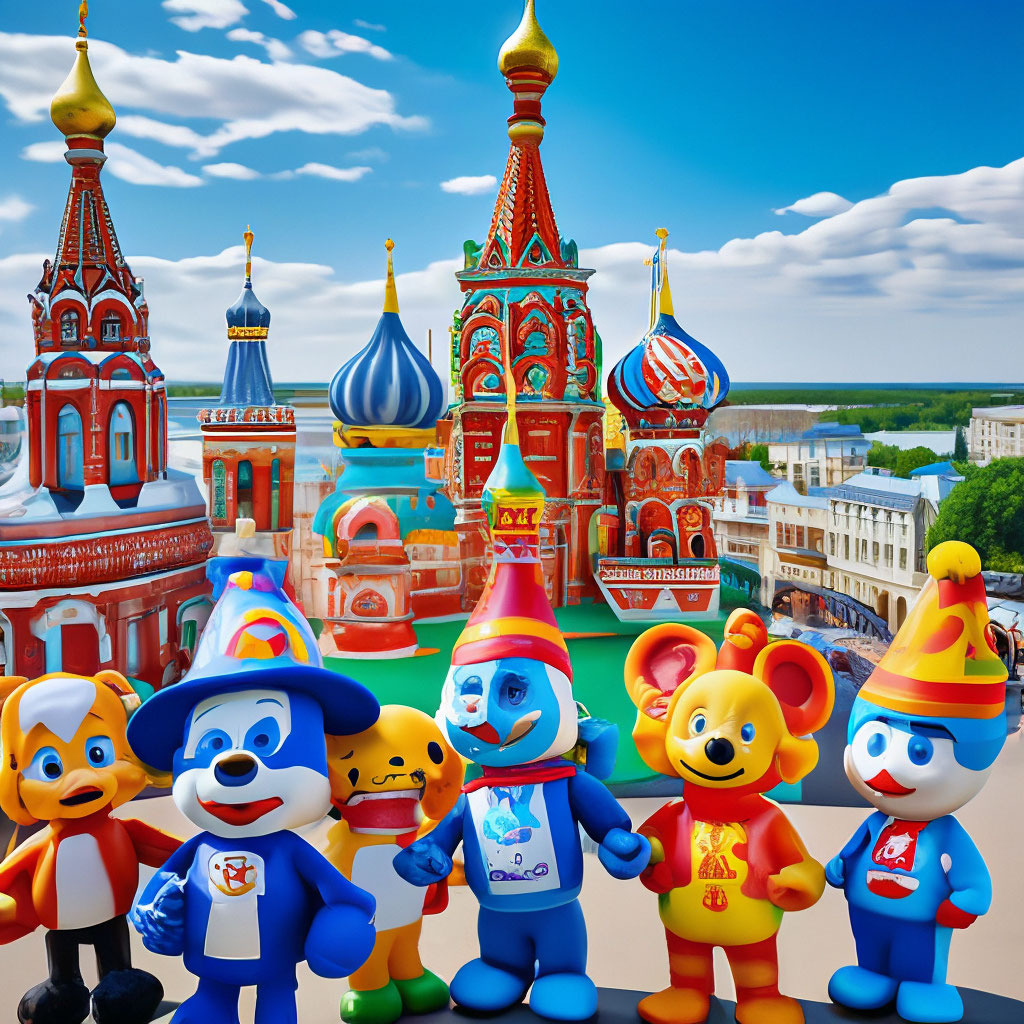 "A BIG CARTOON TOUR OF RUSSIA, cartoon characters travel around Russia ...