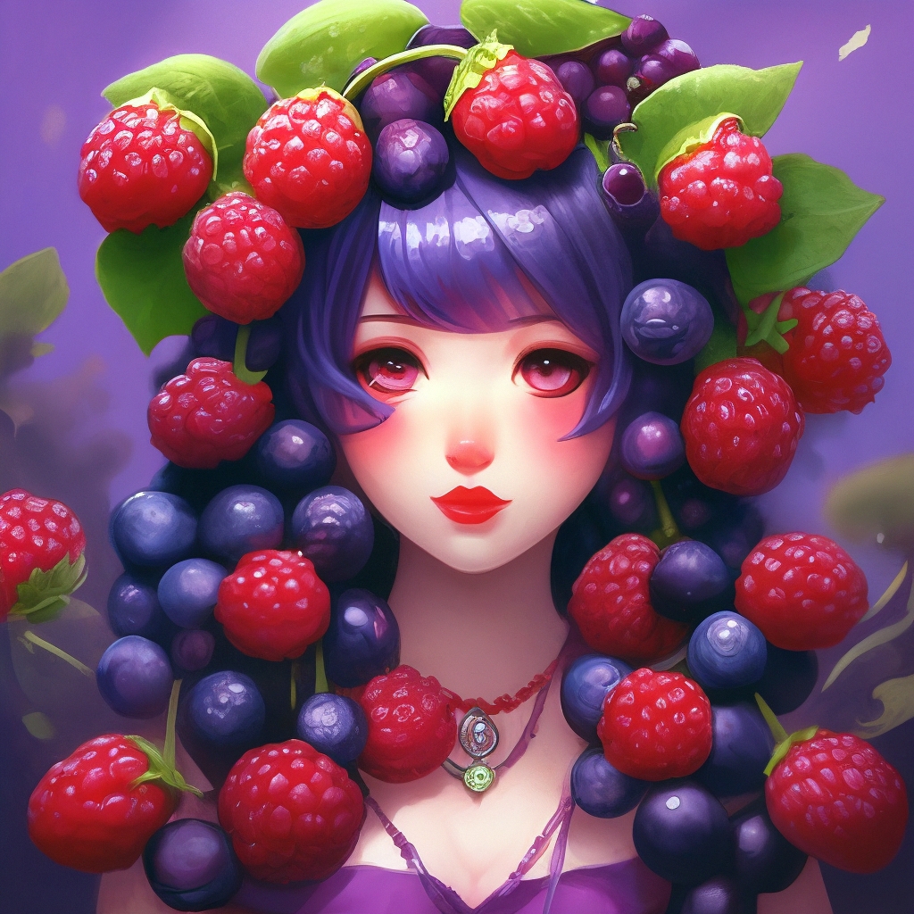 "Mulberry berry girl" — image created in Shedevrum