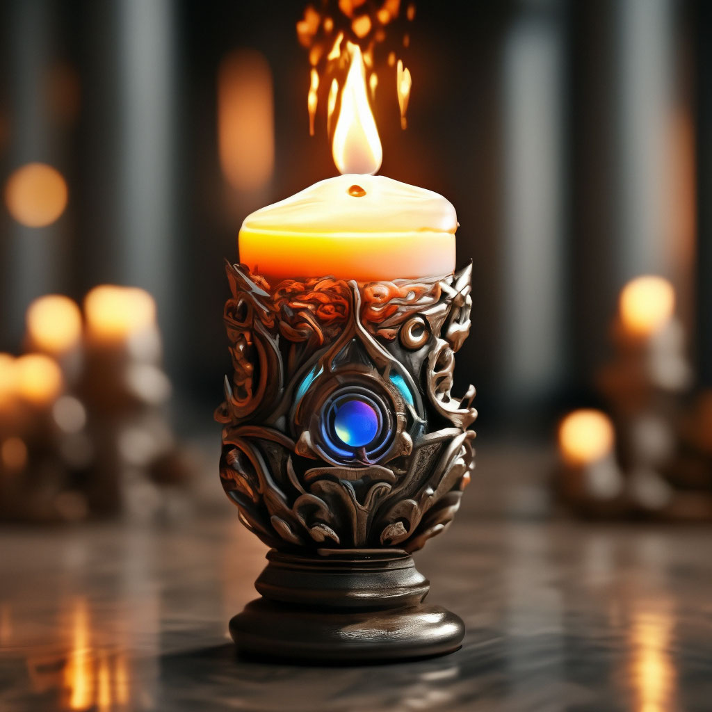 "A mystical candle.high resolution, high detail, beautiful ...