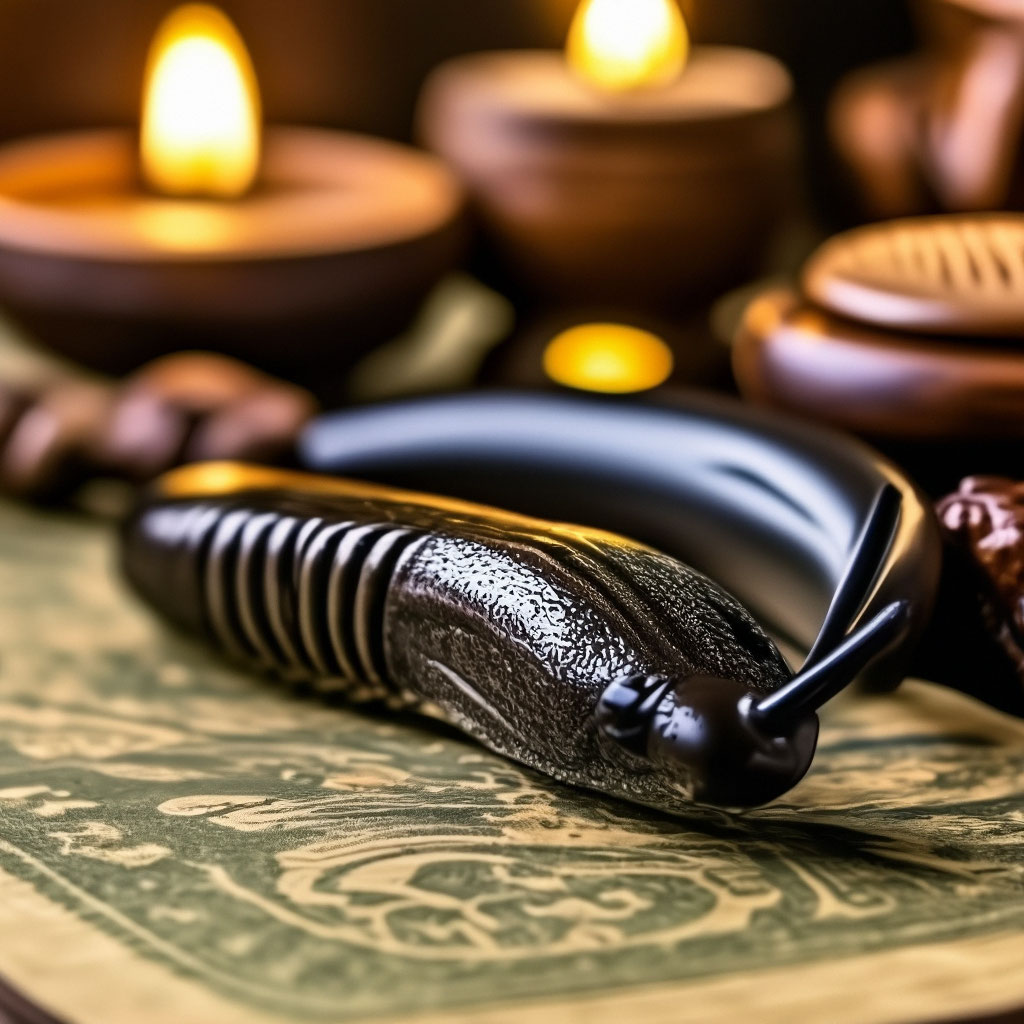 "Certificate for massage services in oriental style, with a leech ...