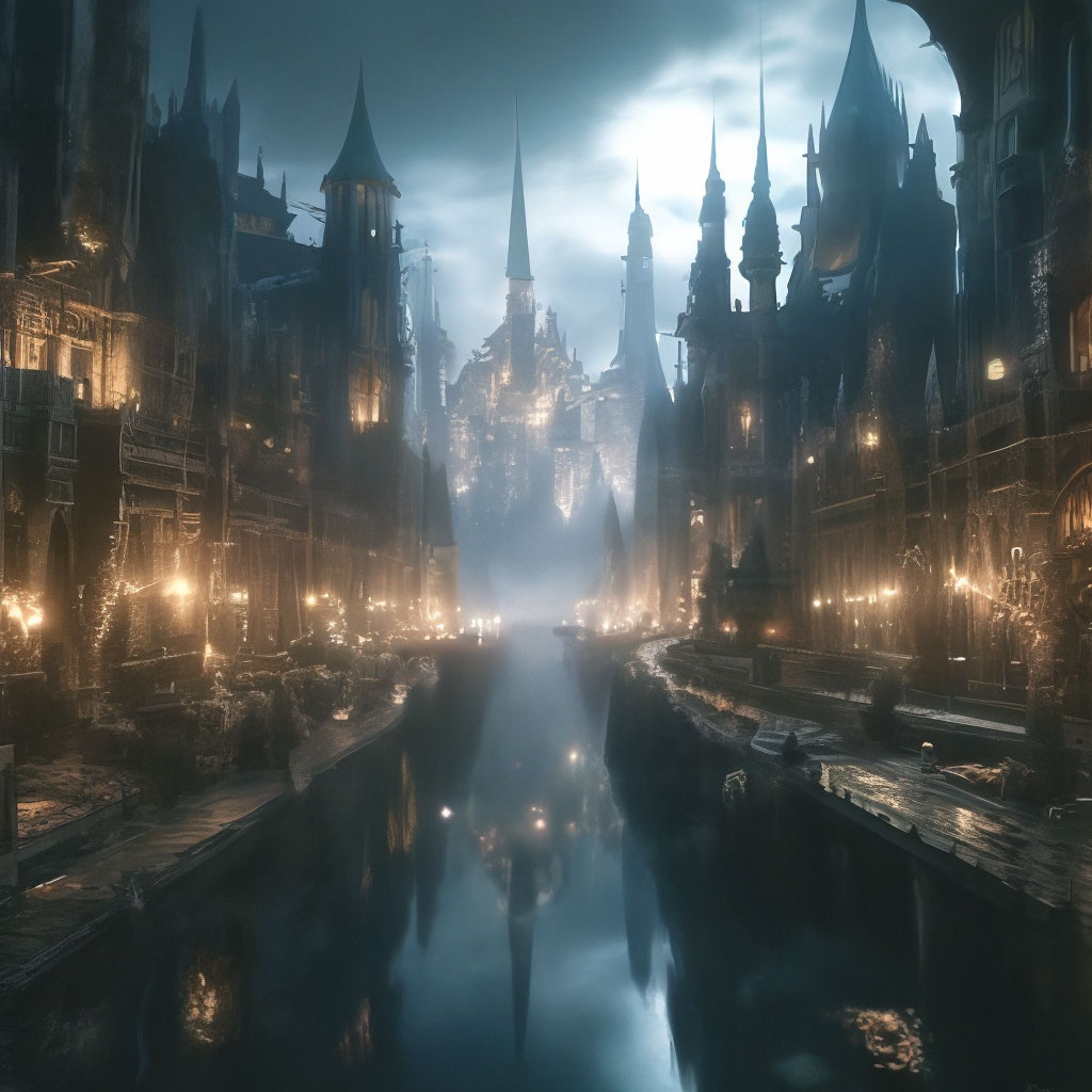 "City,another dimension,fantasy,professional photo,dark fantasy ...