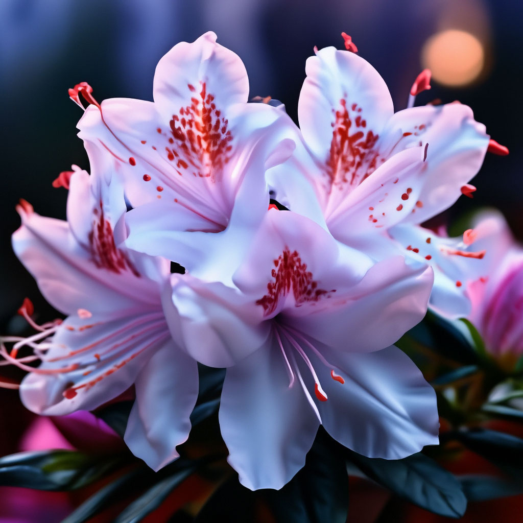 "Azalea violet-white, lumen effect, luminescence, magic, magic ...