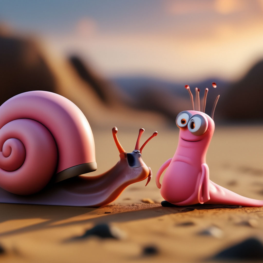 "On the planet Tatooine, a pink snail met a minion in a snail costume ...