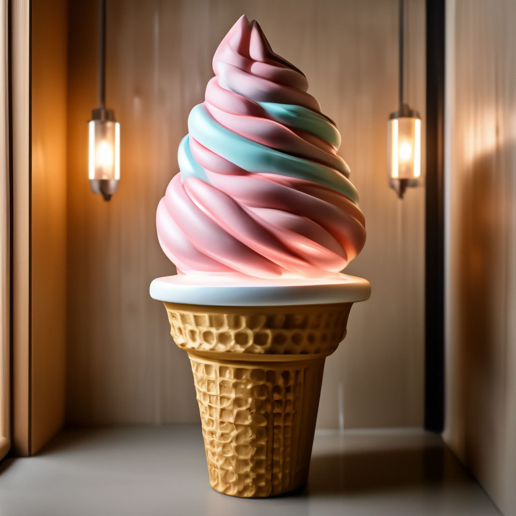 "Ice cream cone toilet" — image created in Shedevrum
