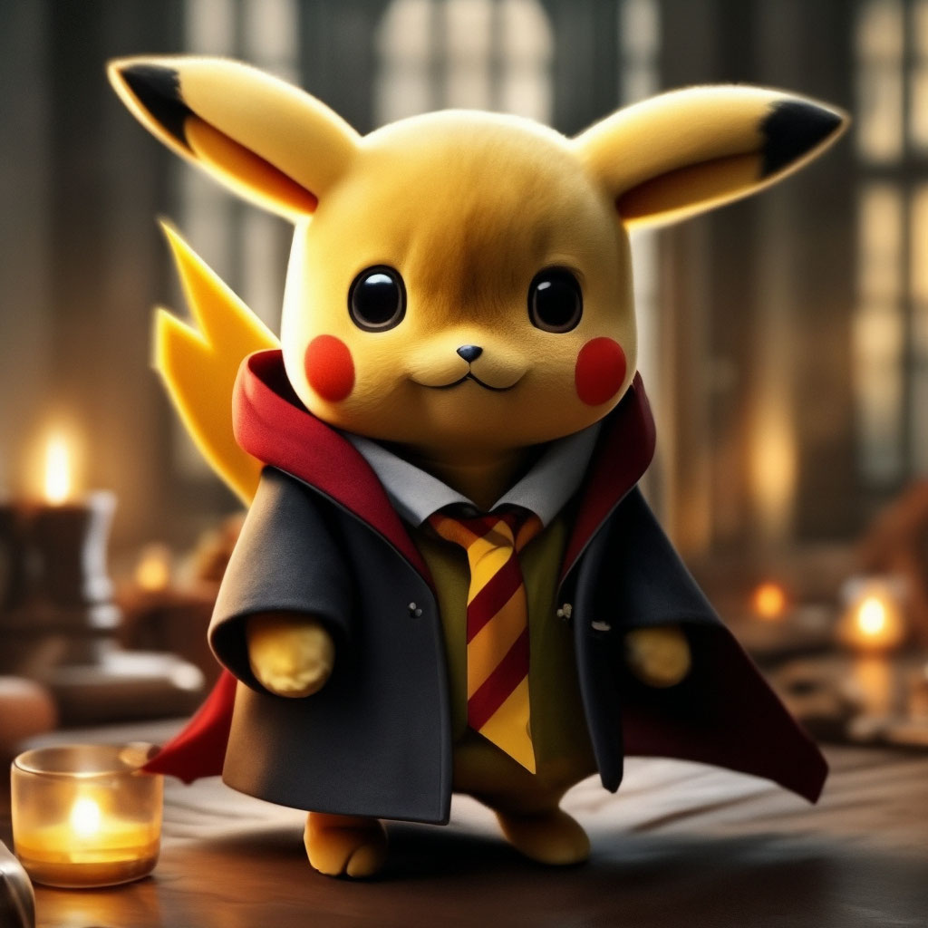 "Pikachu as Harry Potter" — image created in Shedevrum