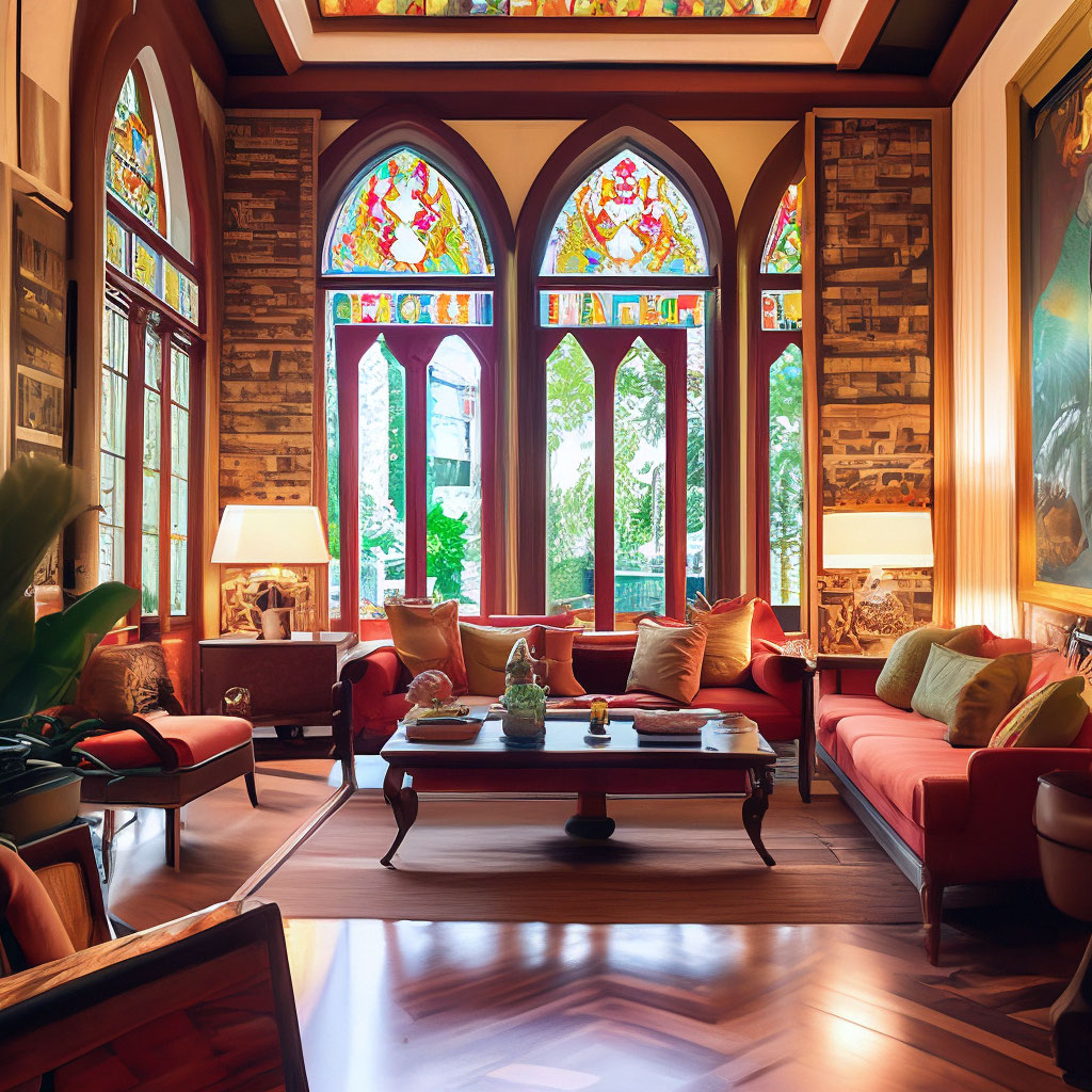 "Tropical colonial Southsea baroque palazzo living room with tropical ...