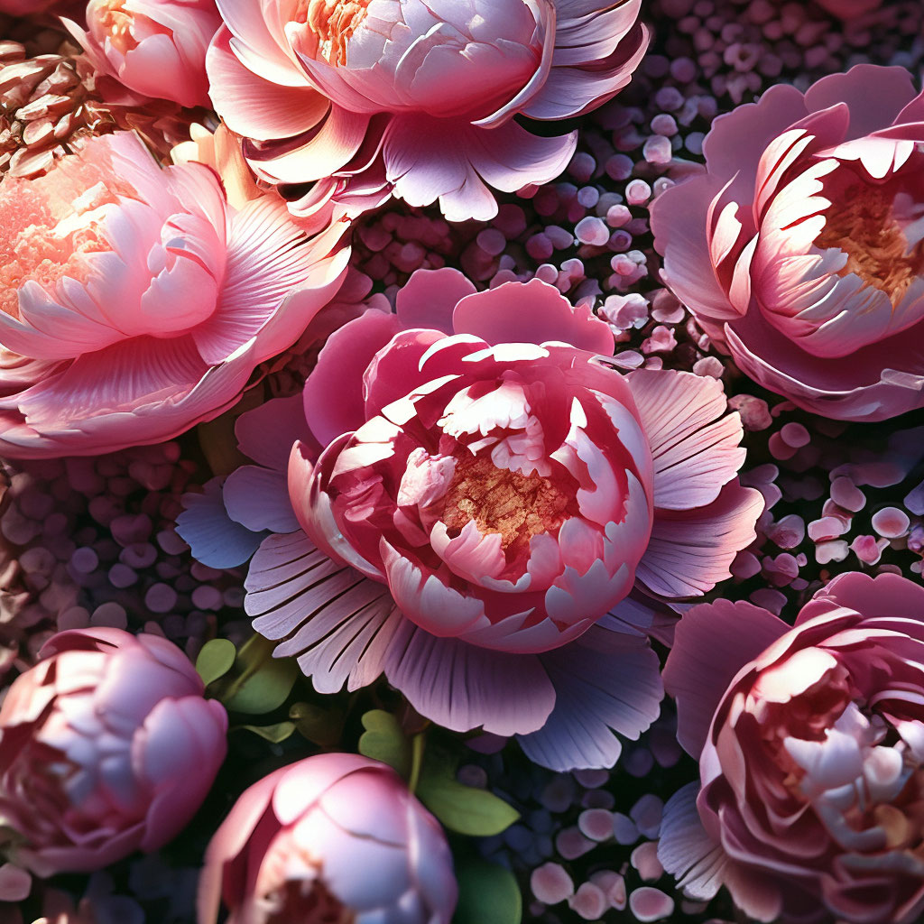 "Fractal growth of peonies on an industrial scale, 5HD, mega realistic ...
