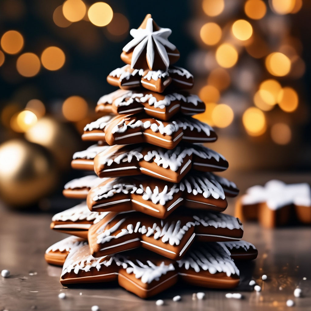 "Gingerbread in the form of a Christmas tree, aesthetically pleasing ...