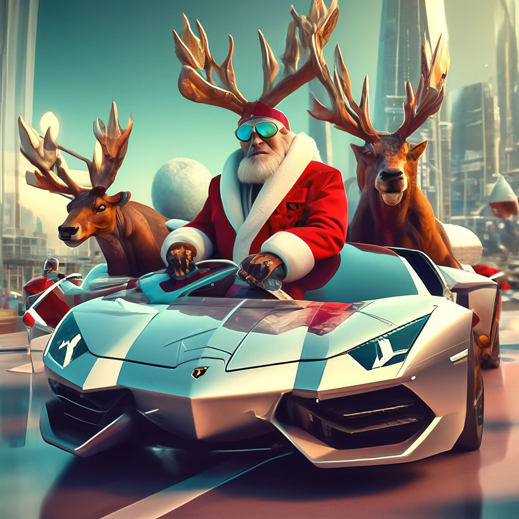 "Santa is a millionaire in his Lamborghini, pulled by six cool reindeer ...