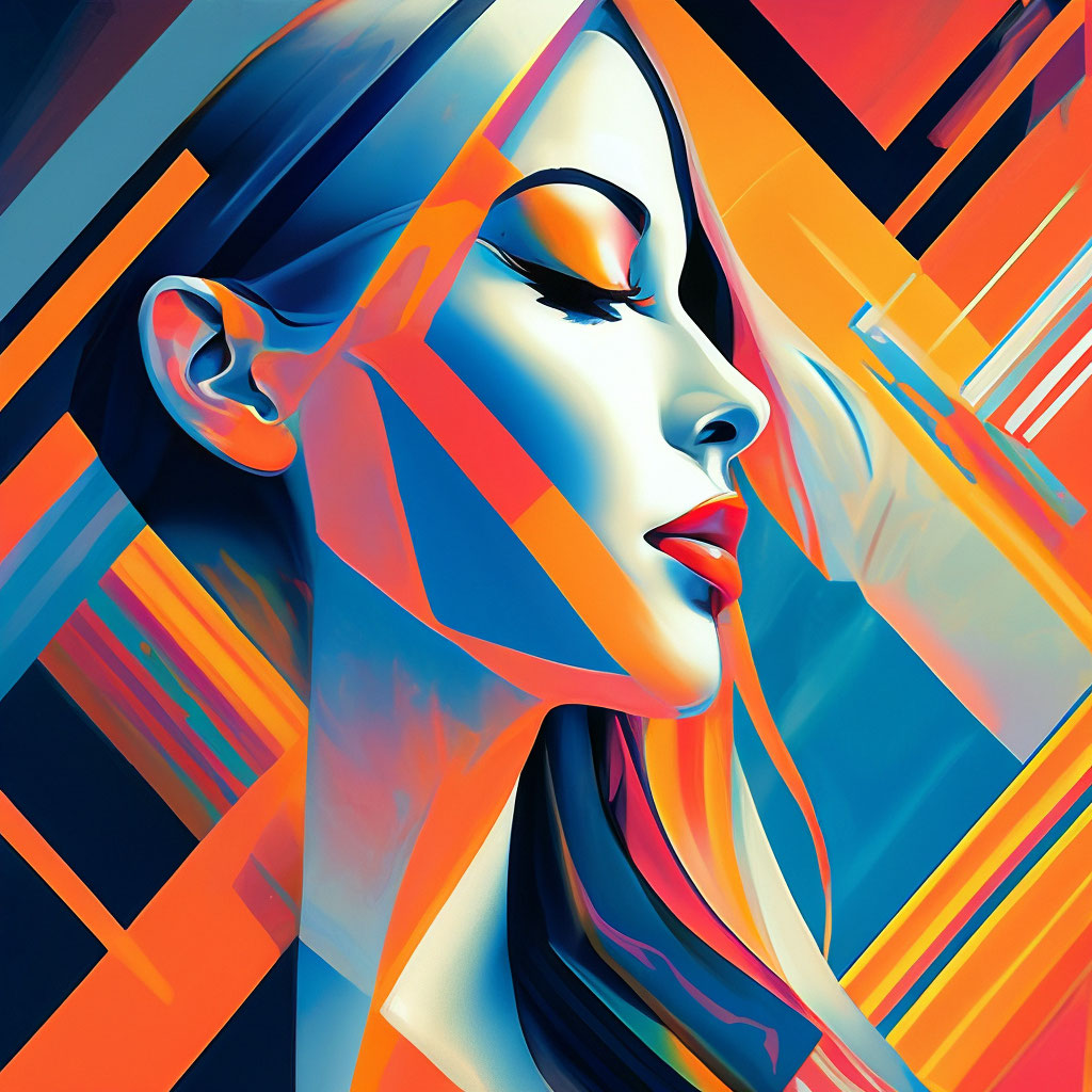 "ArtMix full-face female, graphic design, diagonal, flirting" — image ...