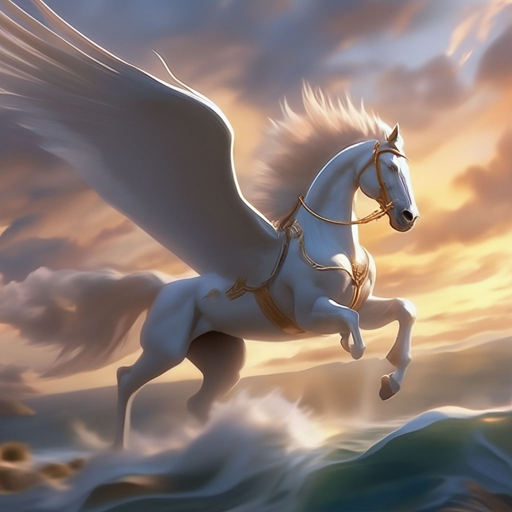 "Pegasus is a mythical hybrid creature in ancient Greek mythology — a ...
