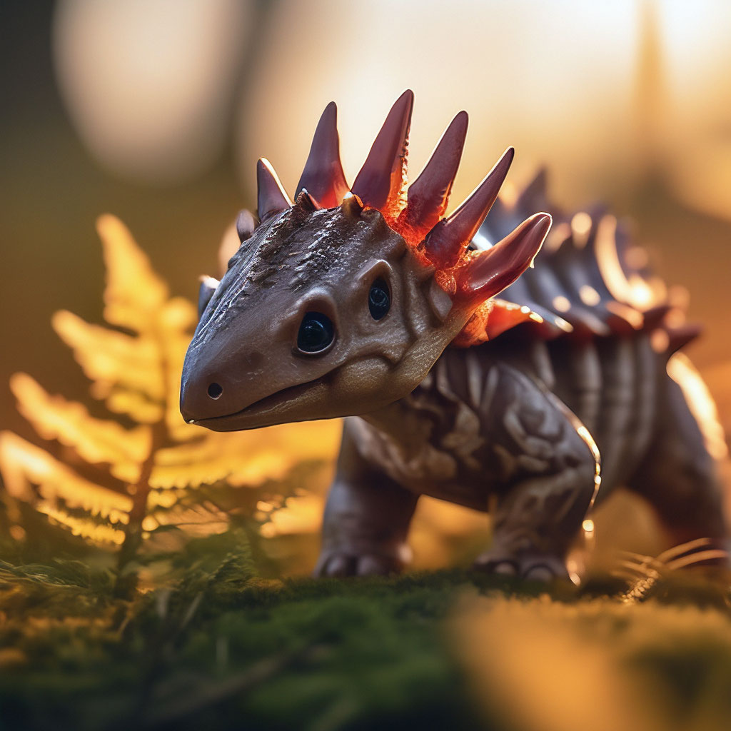 "🦕the world of dinosaurs🦖 Ankylosaurus, a small cub, with a wide plate ...