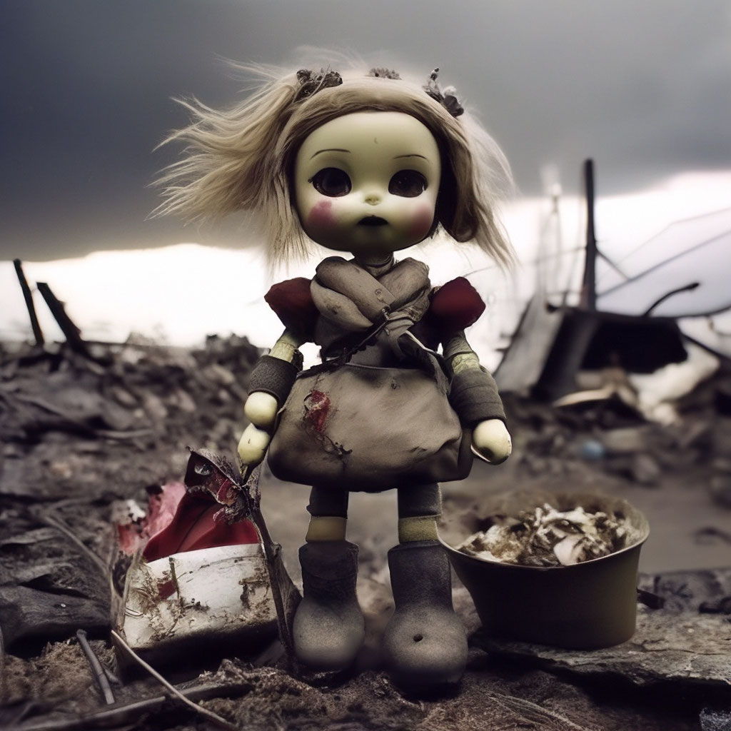 "A garbage-eater doll." — image created in Shedevrum