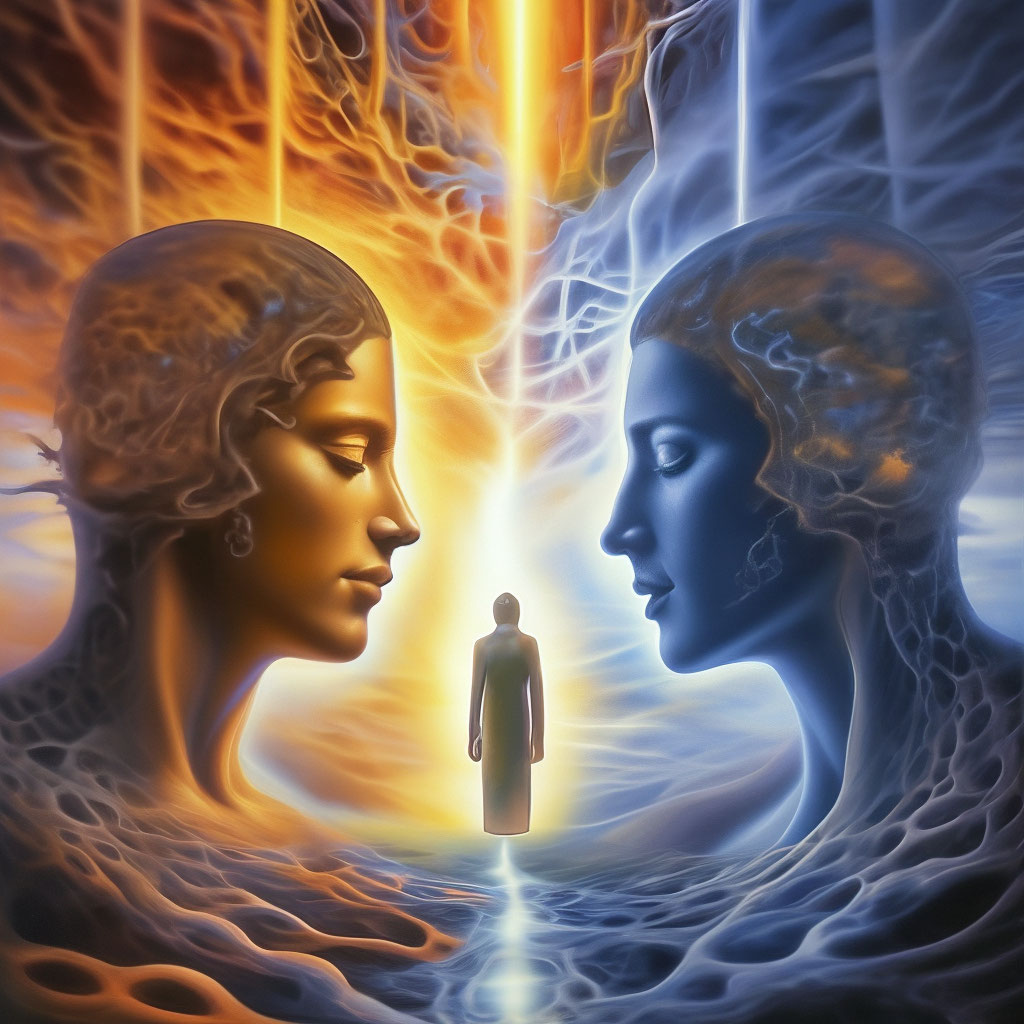 "Splitting of personality, falling into the abyss of ego, flash ...