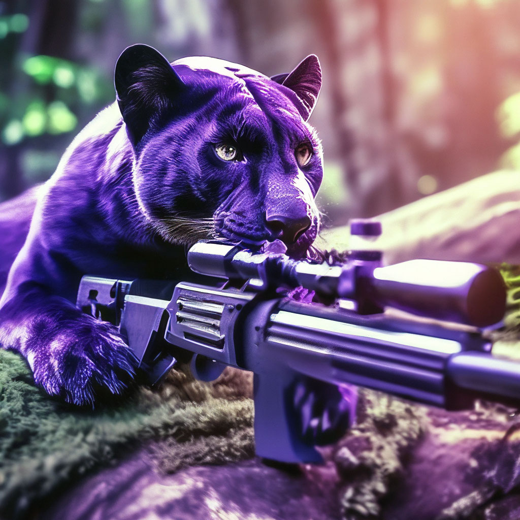 "Violet panther on a special mission helps to defeat our sniper rifle ...