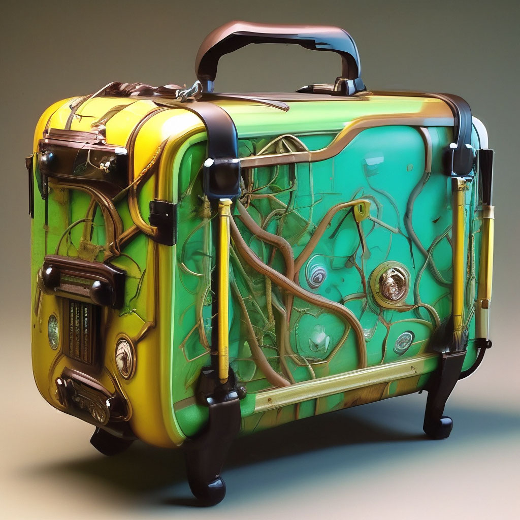 "Suitcase without handle" — image created in Shedevrum