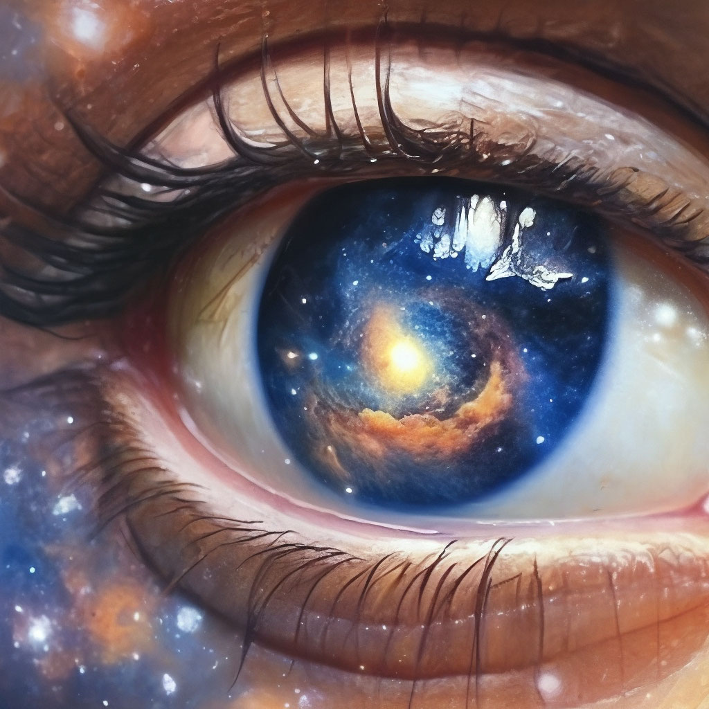 "The cosmos is reflected in the eyes, very beautiful, romantic ...