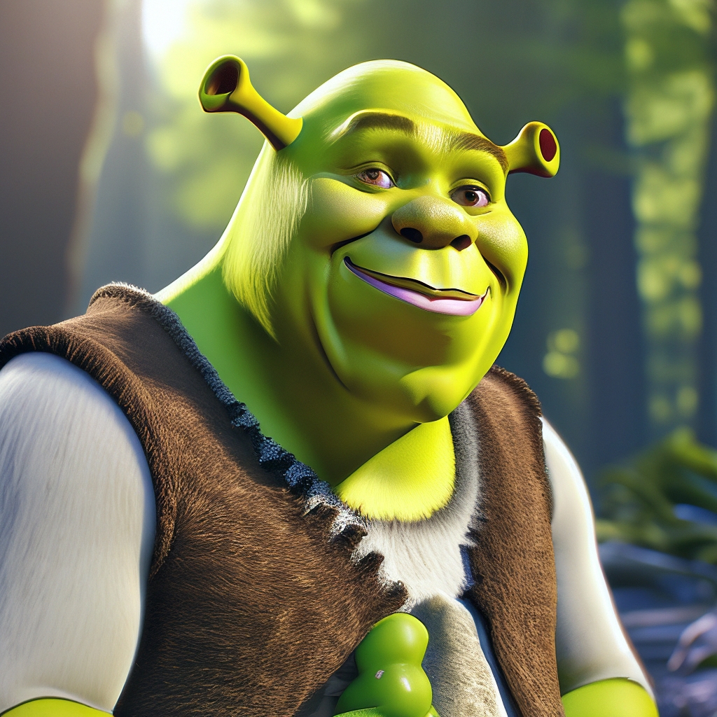 "Shrek, professional photo, 4k, realistic, aesthetic, soft lighting ...