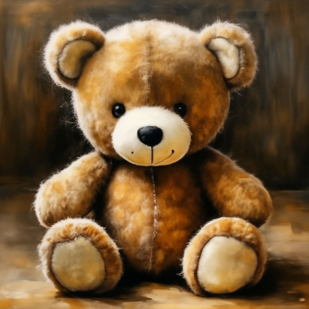 "Draw a soft toy in the shape of a bear" — image created in Shedevrum