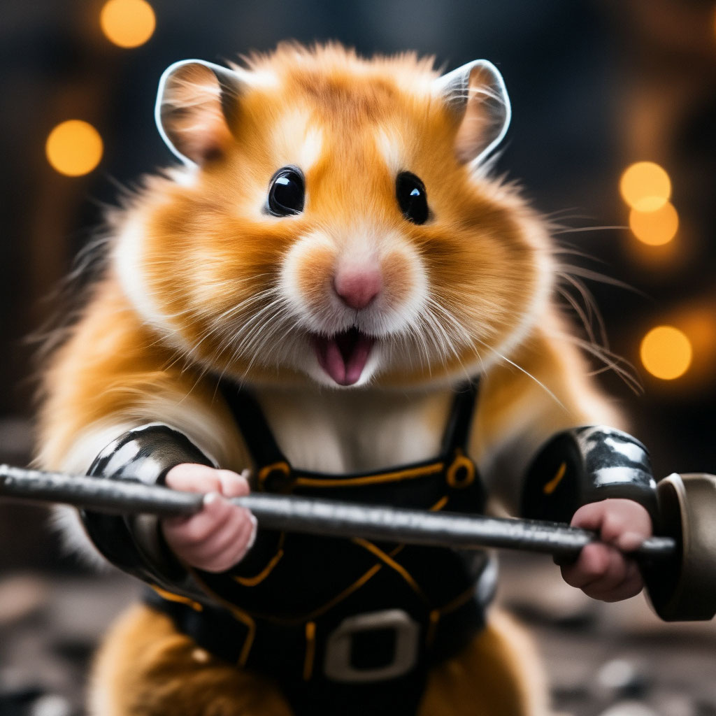 "Hamster 🐹 mighty strongman bug-eyed Carnage" — image created in Shedevrum