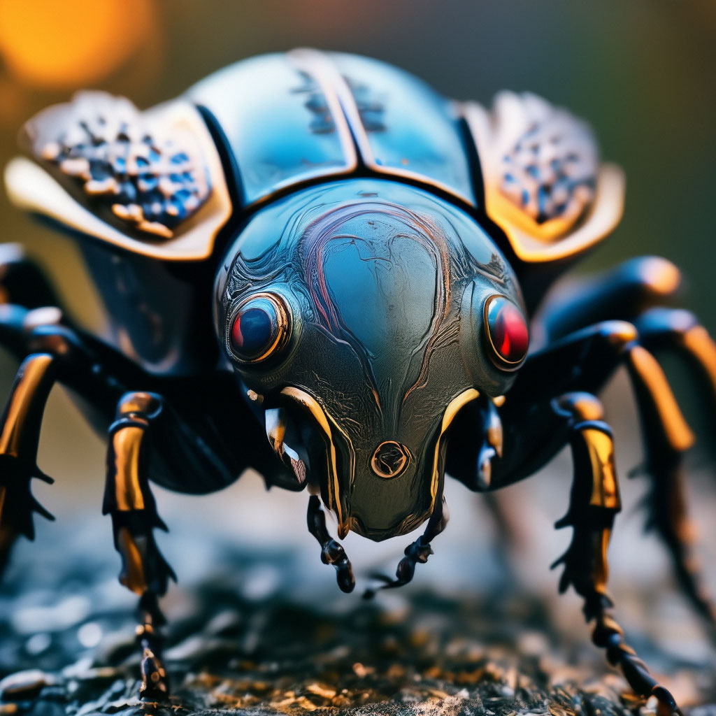 "Macro photography scarab beetle" — image created in Shedevrum