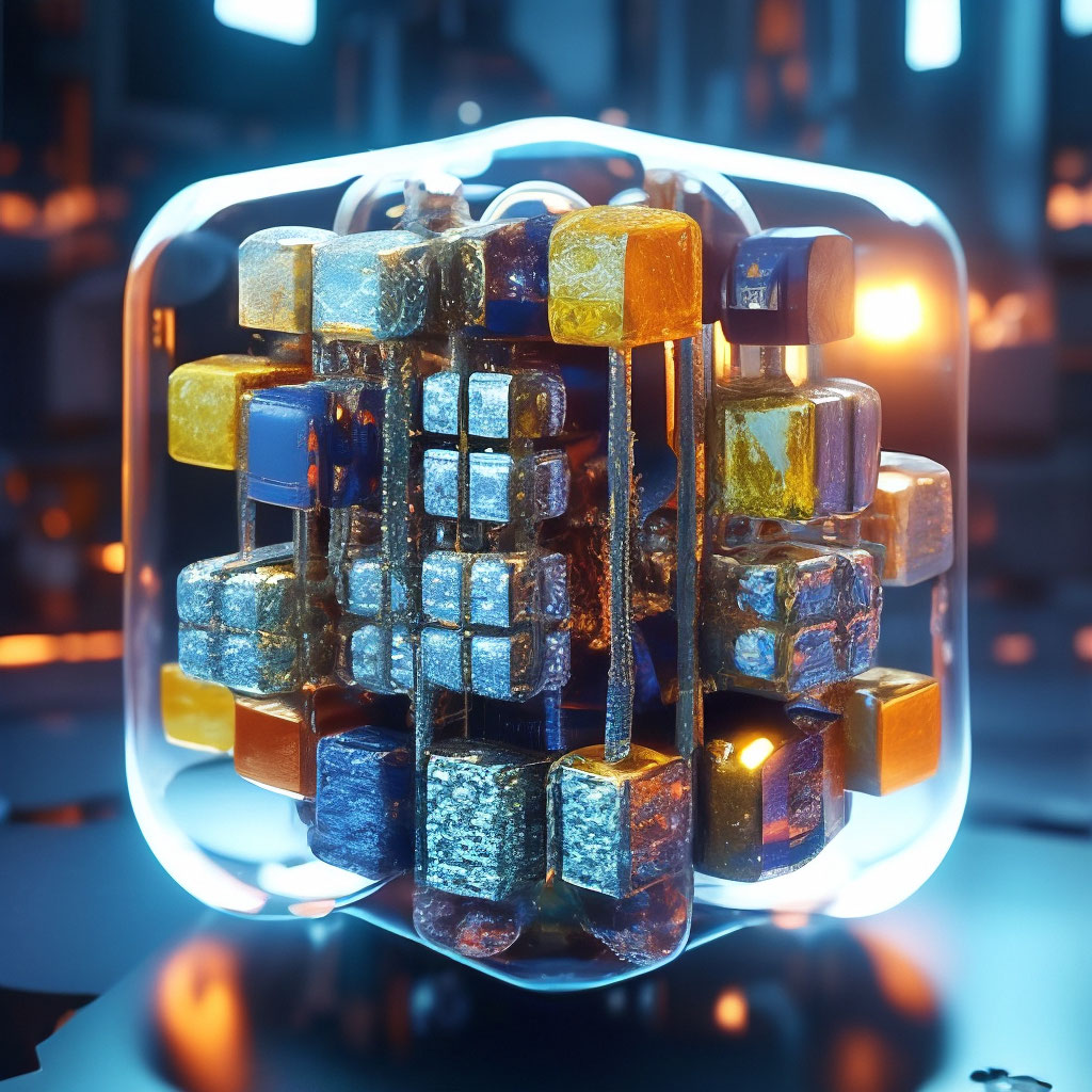 "Diamond rubik's cube in a bubble" — image created in Shedevrum