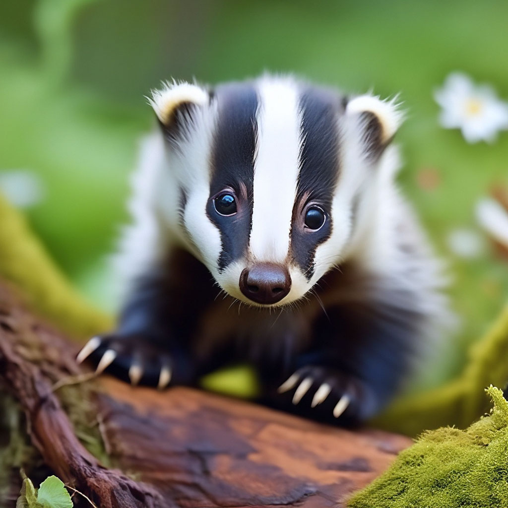 "Badger, little, cute baby" — image created in Shedevrum